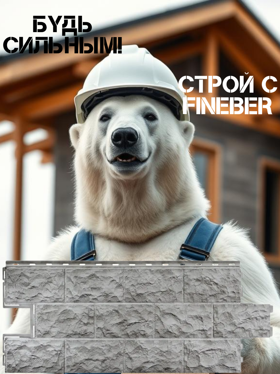 Фасадная панель камень Доломит дачный, цвет светло-серый, 8 шт