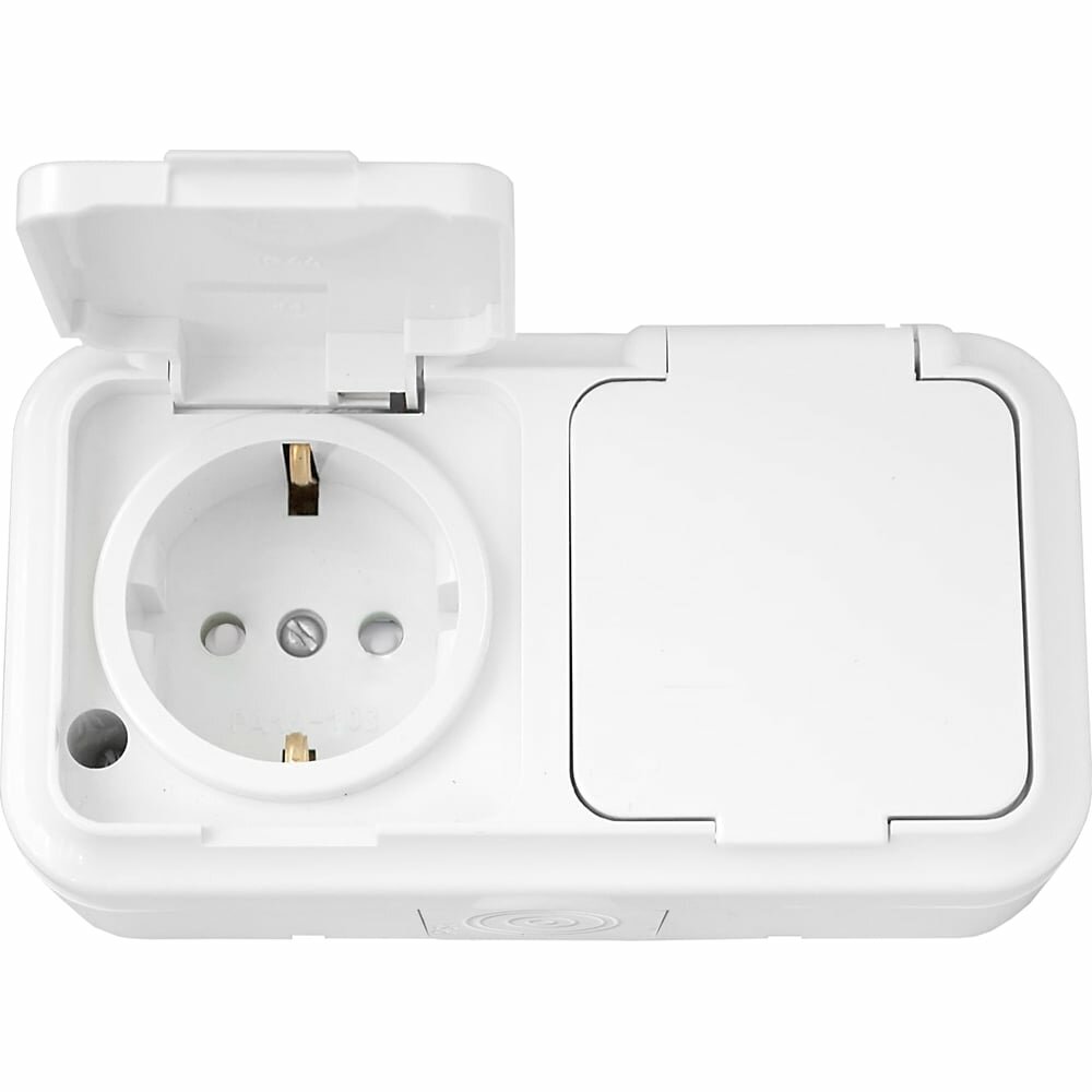 Двухместная розетка BYLECTRICA пралеска аква