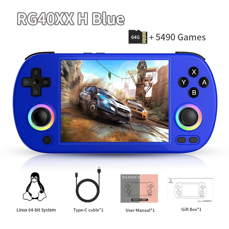 ANBERNIC RG40XX H Blue, 64GB, 5490 игр