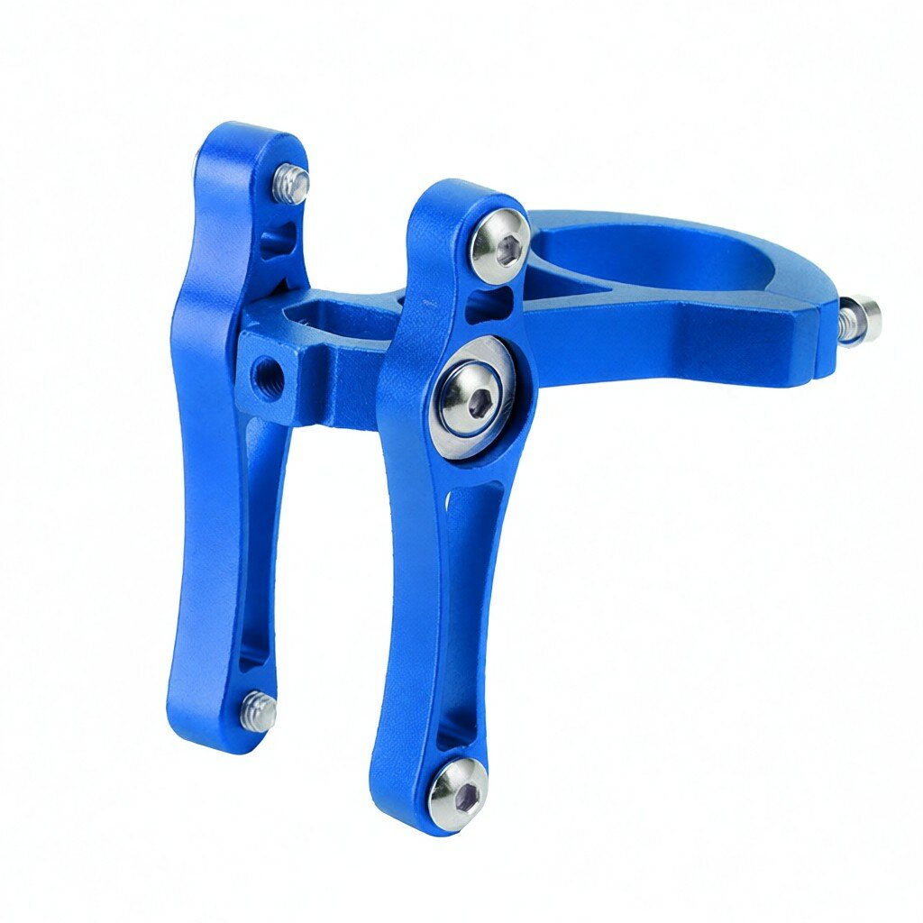 Адаптер для крепежа бутылок для велосипеда на руль или штырьседло Крепление для двух бутылок из алюминиевого сплава Диаметр монтажа 22-33 мм Черный Красный Синий Серебристый Пакет 10*6.5*3.5 см Вес 95 г