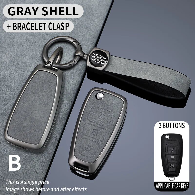 Чехол для автомобильного ключа для Ford Focus 2 3 MK3 ST RS Custom C-Max S-Max Ecosport Kuga Escape Fiesta Mondeo Shell Fob Аксессуары
