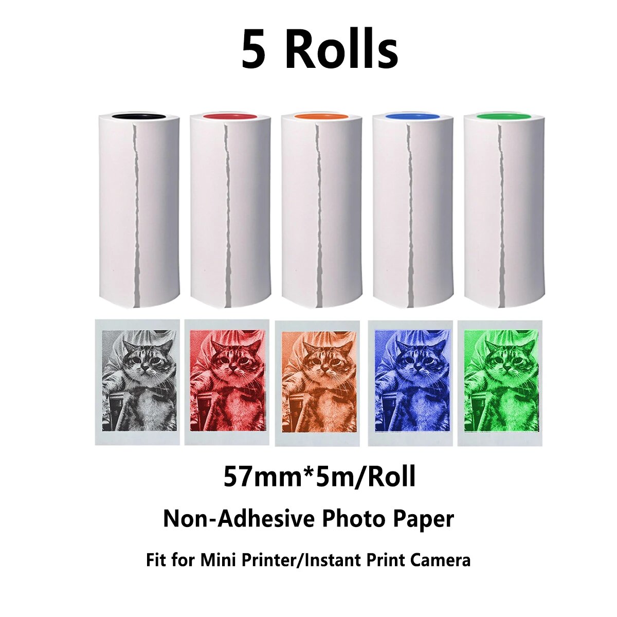 Бумага для фотопечати 5Rolls-Mix, 57x5м