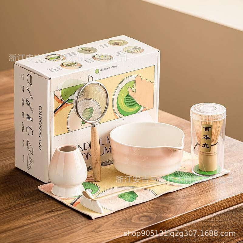 Чаша для матча, свежий и простой стиль, японский стиль, подставка для ста книг, инструмент для матча, подставка для чайного набора