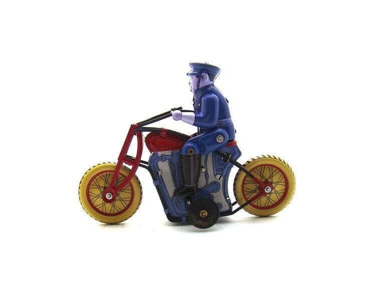 Детская память античные оловяные игрушки Vintage Wind Up металлические транспортные средства игрушки автомобиль Zakka домашнее украшение кросс-кантри мотоцикл игрушки (синий)