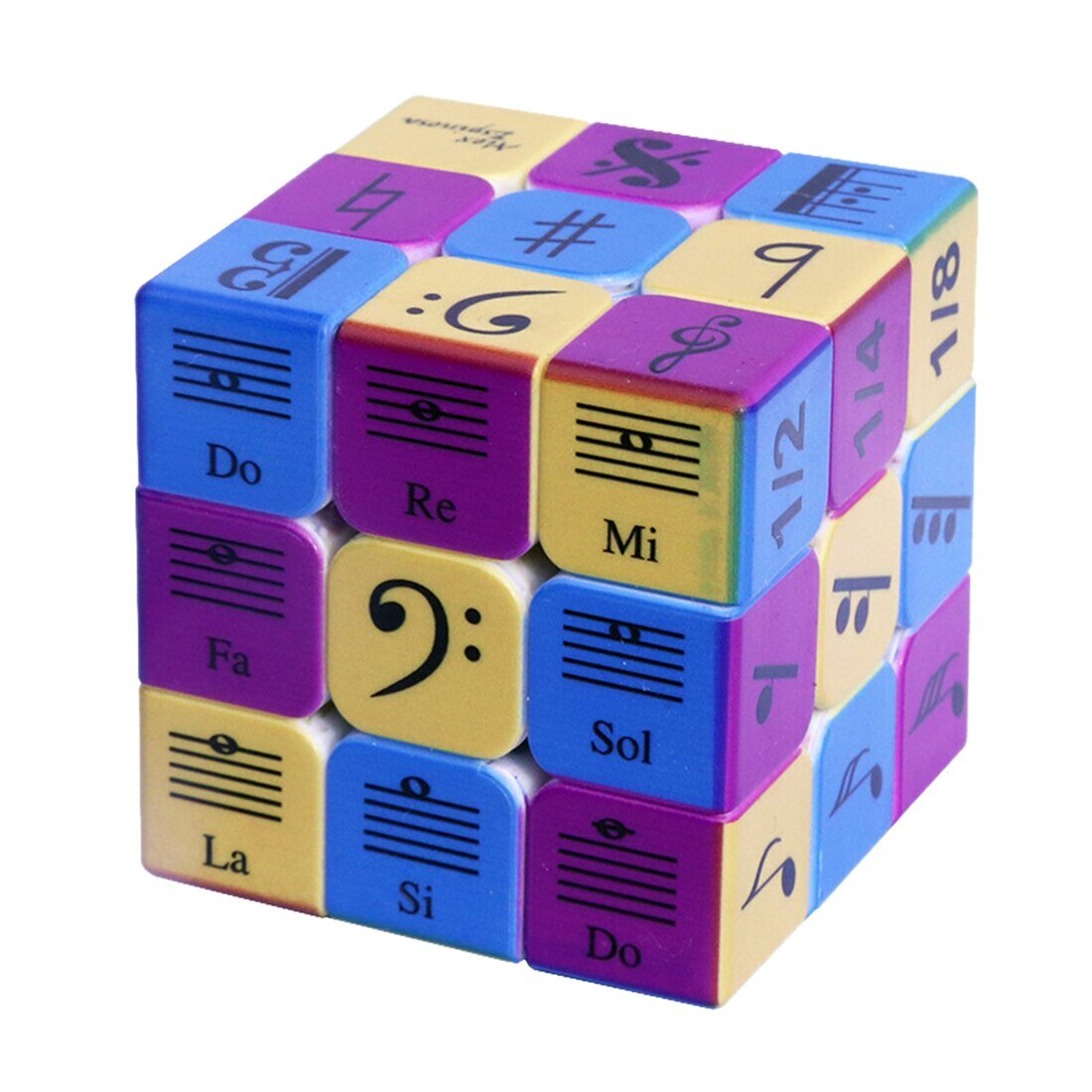 3x3x3 Music Note Pattern Magic Cube Puzzle Cube Braining Kit Учебный набор для взрослых Магический куб (фиолетовый)