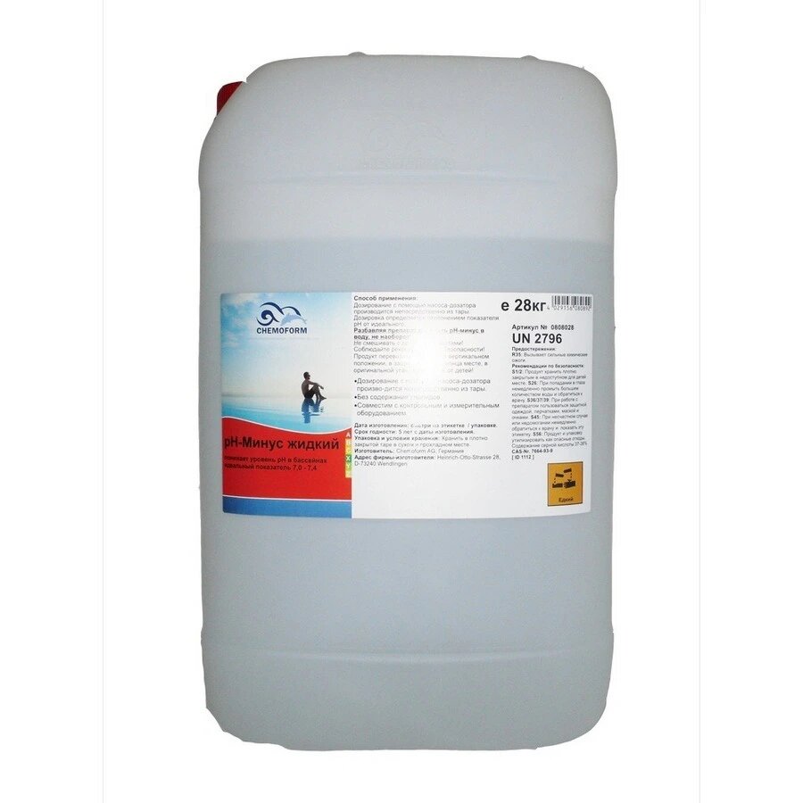 Chemoform pH-минус жидкий, для снижения уровня рН в бассейне, 28 кг (25 л), цена - за 1 шт