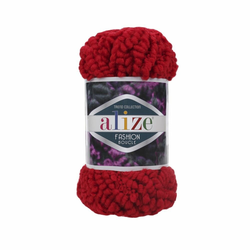 Пряжа Alize Fashion Boucle 56 (5 мотков по 100г/35м) красный