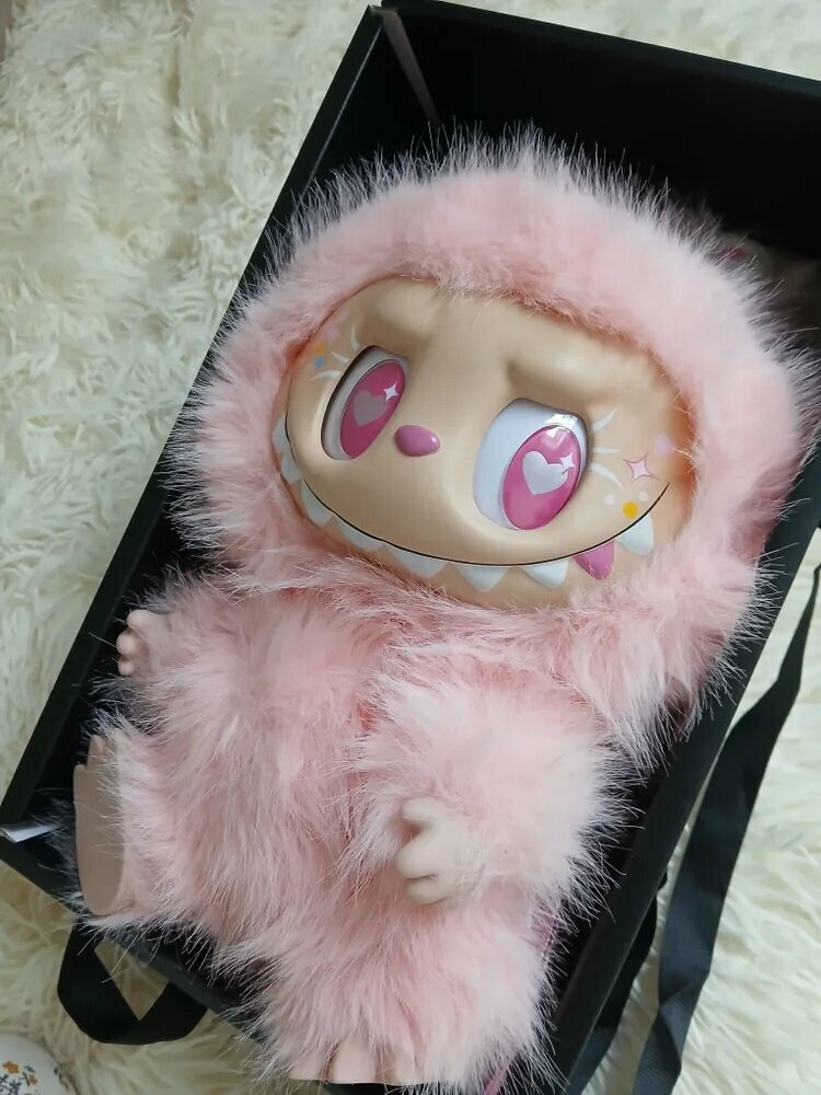 Большая мягкая игрушка коллекционная лабубу LABUBU Розовый 40 см