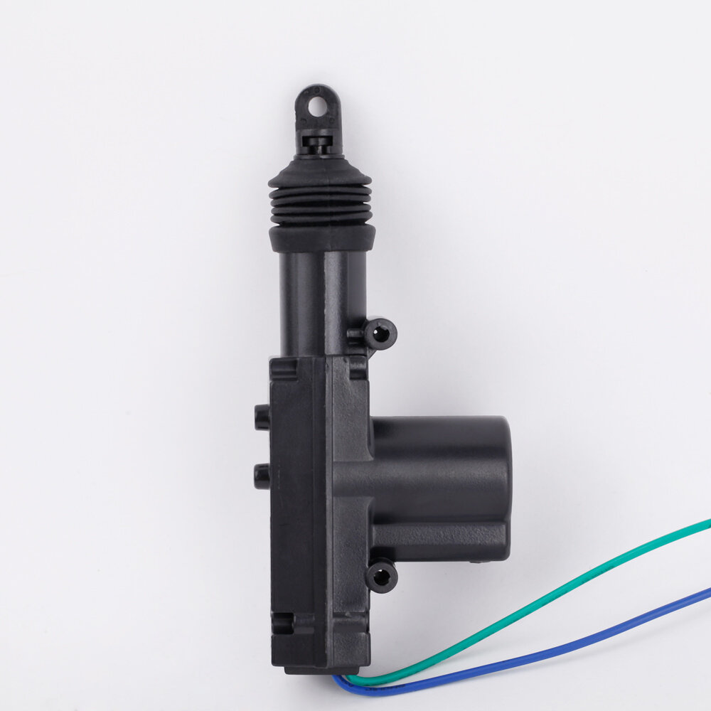 Электродвигатель актуатора блокировки дверей автомобиля Heavy Duty 2 провода 12V, черный, металл и пластик, температура работы -20°C - +70°C, ток 0.15A-2.22A, выносливость 100000+ циклов, сила толкания и тяги 4кг, расстояние хода 20мм, длина провода
