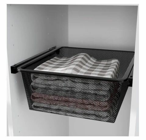 Корзина выдвижная для шкафа Лион 36.8x14.4x38.6 см цвет черный