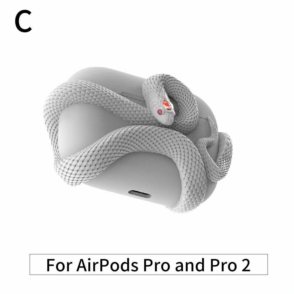 Чехол для наушников Bluetooth с изображением змеи для Apple Airpods 3/Pro 2
