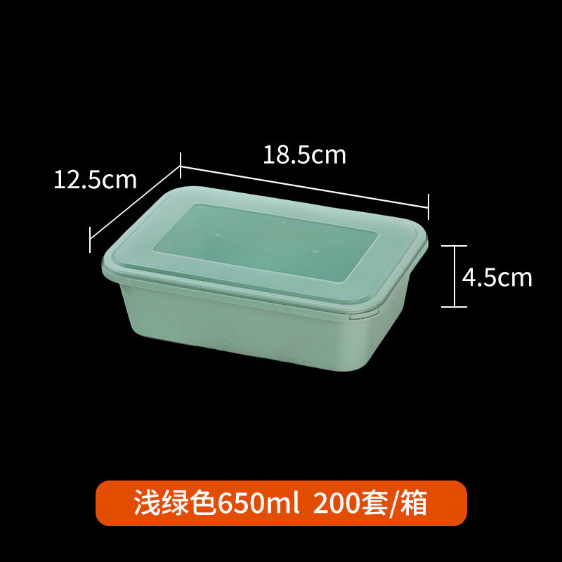 Одноразовая прямоугольная коробка для еды, одноразовая бенто-коробка, контейнер для еды, специфичный для киосков, с антивандальной застежкой и крышкой, коробка для доставки еды