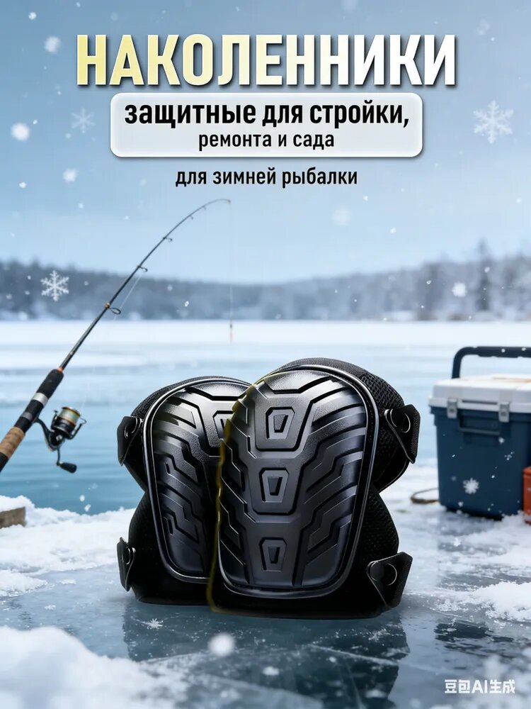 Наколенники для рыбалки и охоты / Наколенники тактические из EVA , зимние, ударопрочные черный