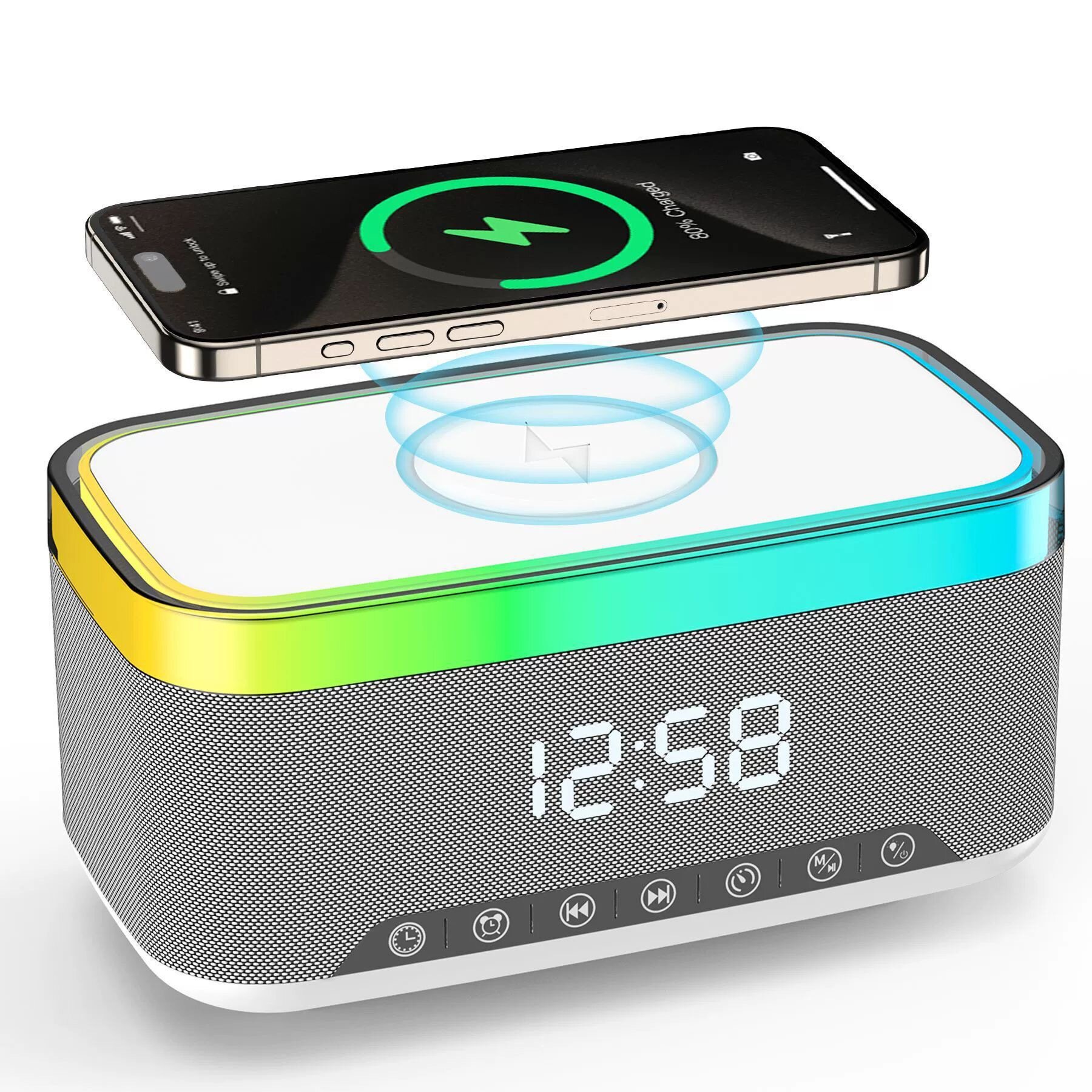 Новая беспроводная зарядка Bluetooth-колонка S300 с белым шумом, LED-подсветкой, слотом для карты, многофункциональная беспроводная колонка