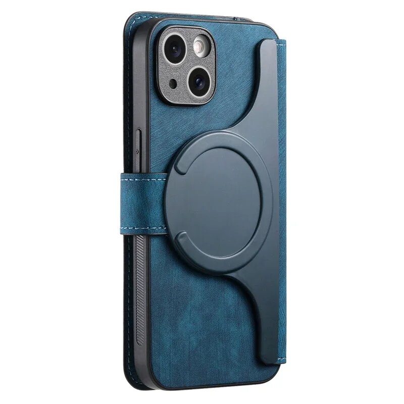 Кожаный флип-чехол Magsafe для iPhone 15 Pro Max 14 Plus 13Pro 12 11 Pro Max, съемный магнитный чехол-держатель для карт, чехол для телефона