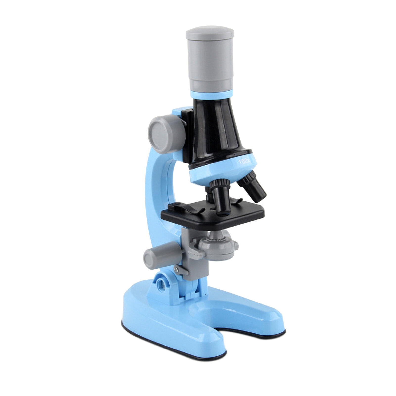 Микроскоп для детей Educational Toys Kit с регулируемым увеличением 100/400/1200 раз, белым светодиодным освещением, питание от 2 * AA батарей, размеры 220*120*80mm, материал ABS, в комплект входят 2 бутылки для сбора, ящик, 3 предметных стекла, 4