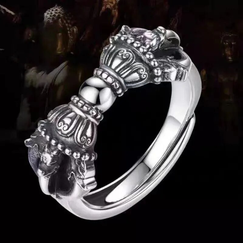 Тибетское магическое оружие для мужчин и женщин, кольцо с волшебным пестиком, тайское серебряное кольцо по фэн-шуй, 1