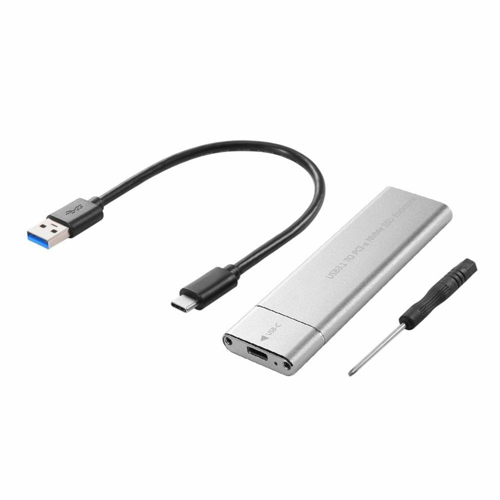 Адаптер корпуса M.2 NVMe SSD 10 Гбит/с USB C 3.1 Gen2 NVMe Case Silver