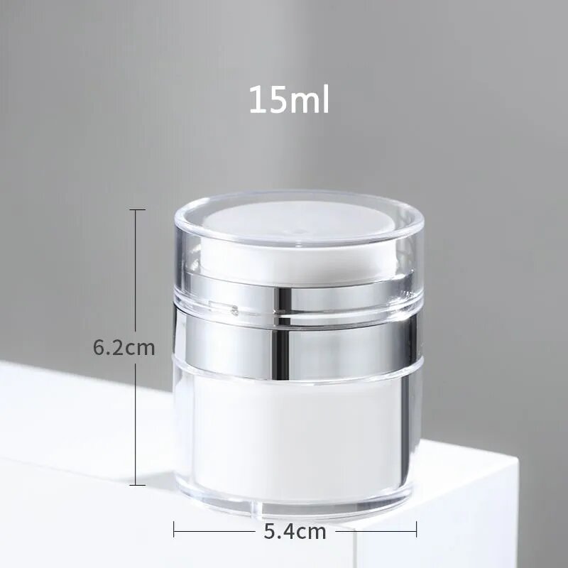 Баночка для крема с дозатором 15 мл Серебристая