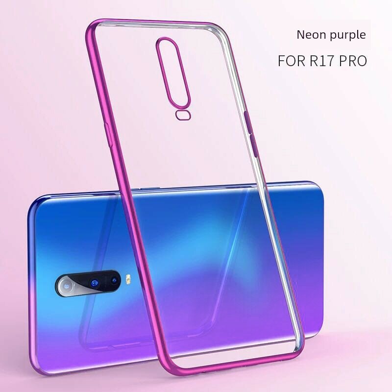 Силиконовый чехол для OPPO R17 Pro неонового фиолетового цвета с антижелтым материалом Bayer и полной защитой от ударов