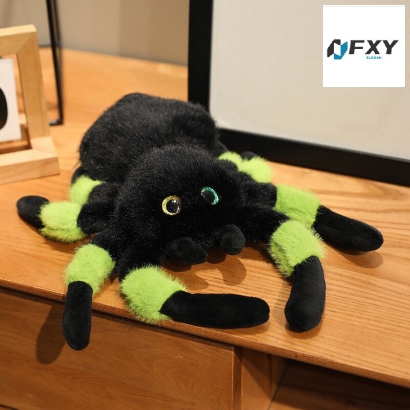 Эксклюзивный паук из плюша 28 см с полиэфирным наполнением в черно зеленом цвете