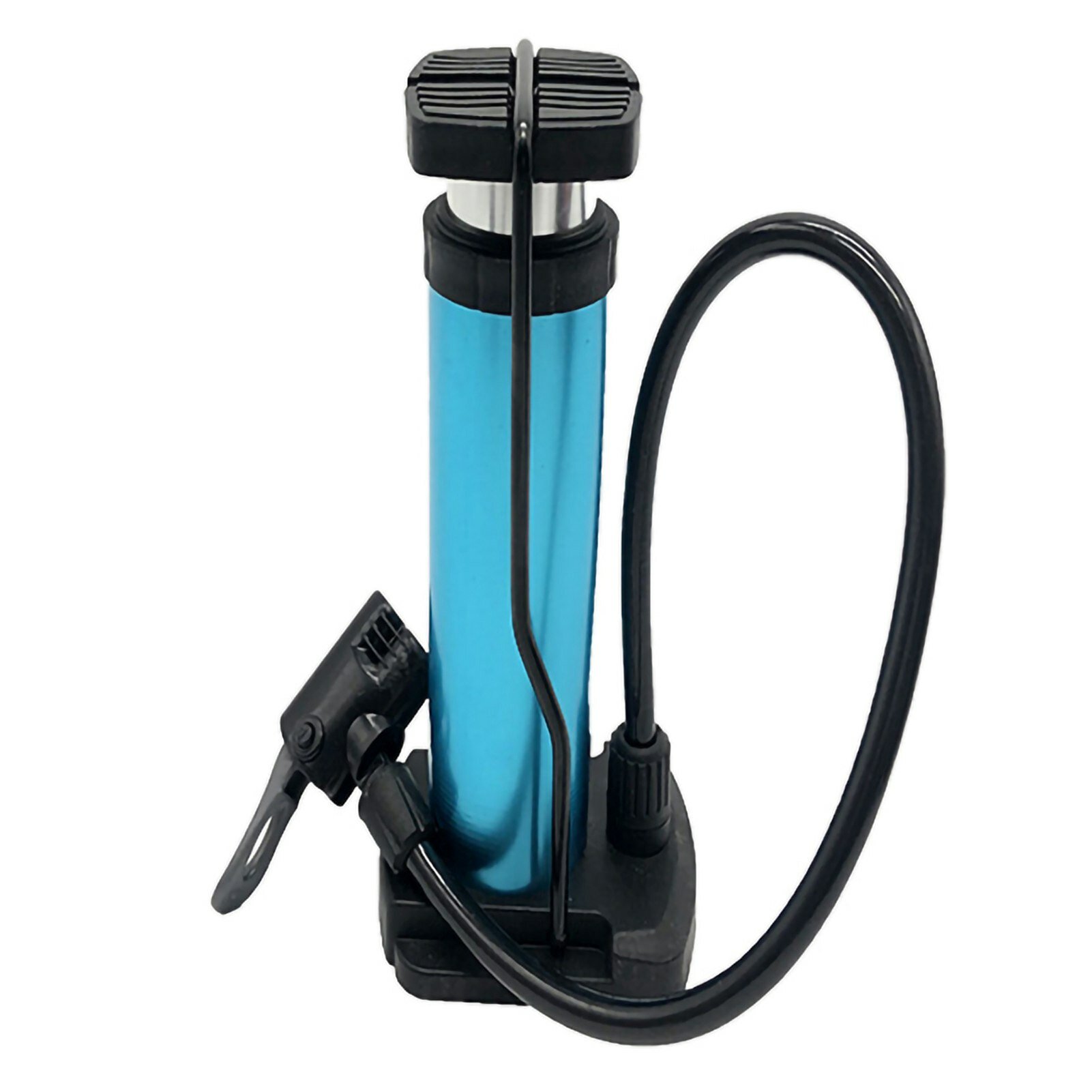 Портативный мини-напольный ножной насос для накачивания велосипедных шин, мячей для бассейна, игрушек, синий, без барометра.