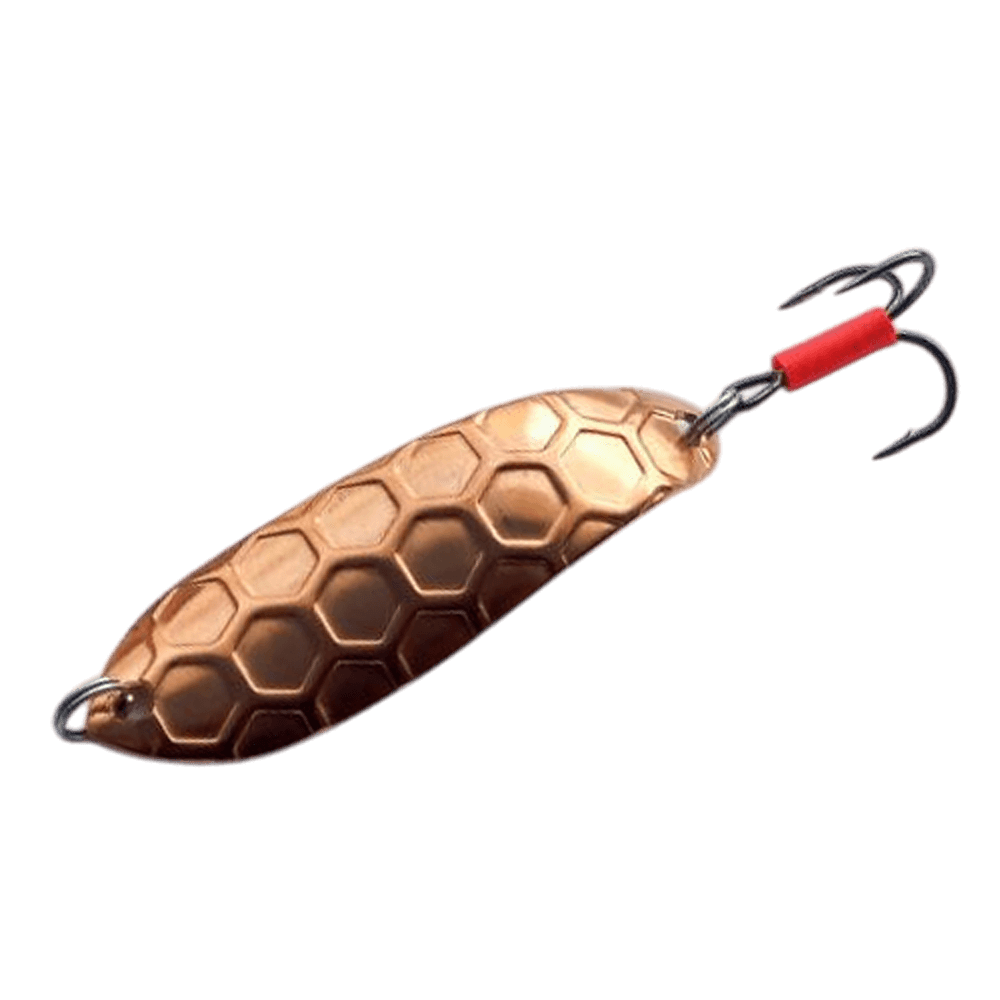 Блесна колеблющаяся Таймень соты медь - размер 7.5 см (тол. 1.5 мм)