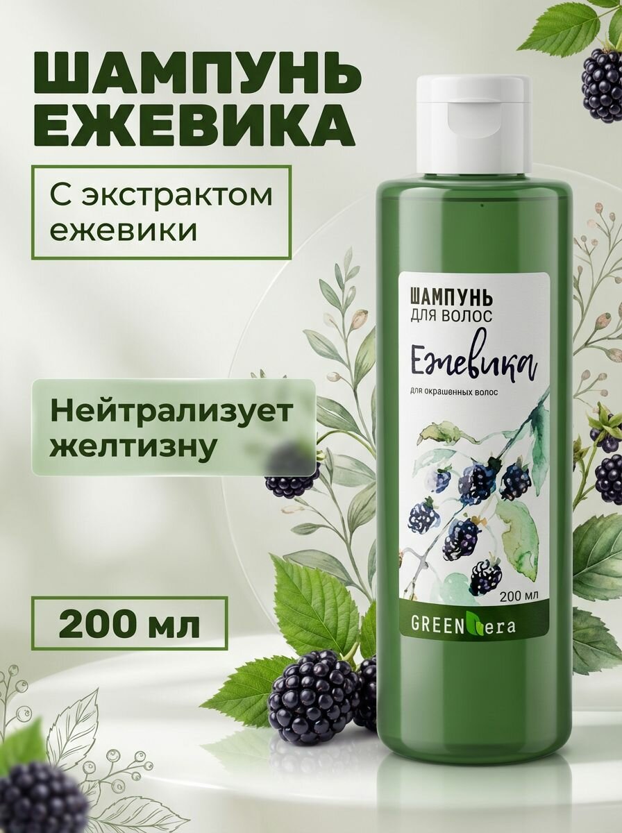 Шампунь для окрашенных волос Ежевика с защитой цвета и нейтрализацией желтизны, 200 мл