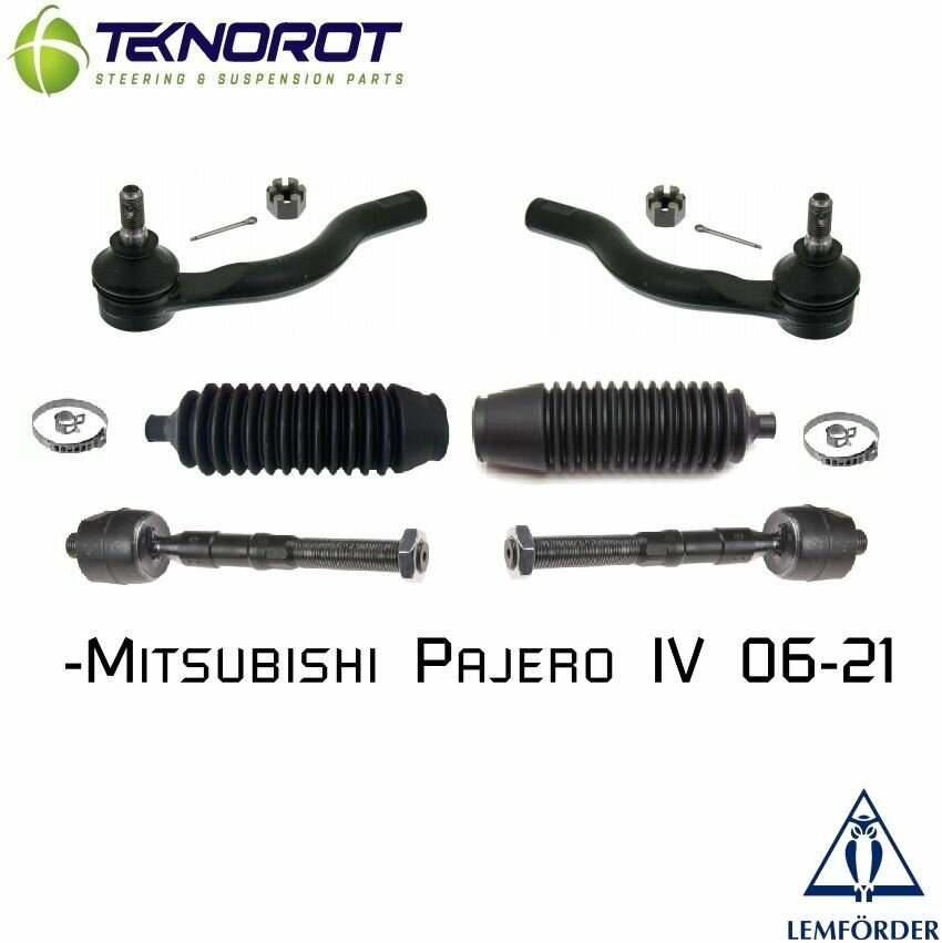 Рулевые наконечники, тяги Teknorot и пыльники Lemforder для Mitsubishi Pajero/Montero IV.