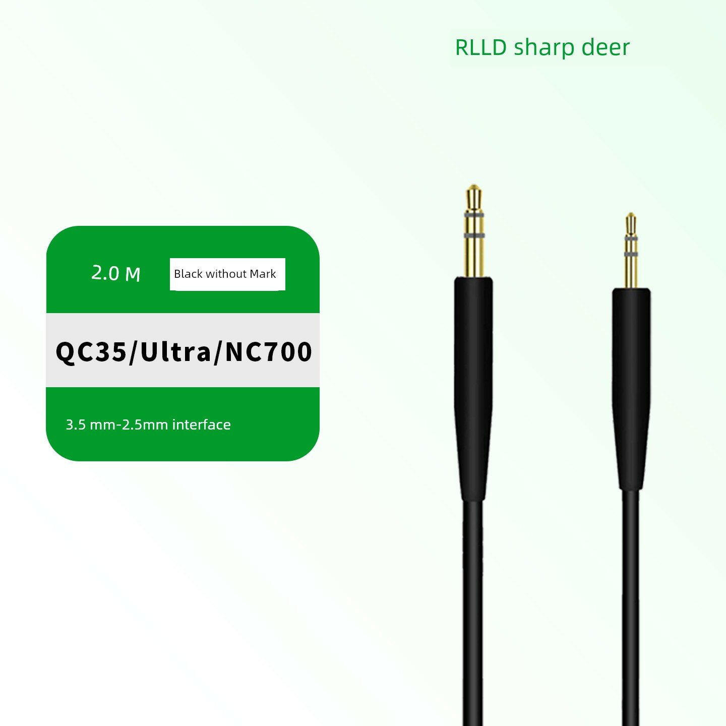 Черный аудиокабель Type-C длиной 2,0 м для наушников Bose QC35/QC45/NC700 без этикетки 80-120 символов