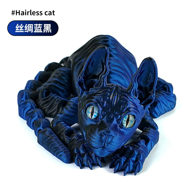 Горячие новые безволосые кошки, подвижные 3D-печатные драконьи украшения, ручной набор 3D-печатных безволосых кошачьих украшений