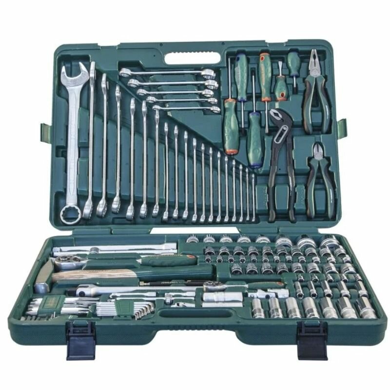 Набор инструментов JONNESWAY 127пр 1/2",1/4" 4-32мм 6-гран. пластик кейс