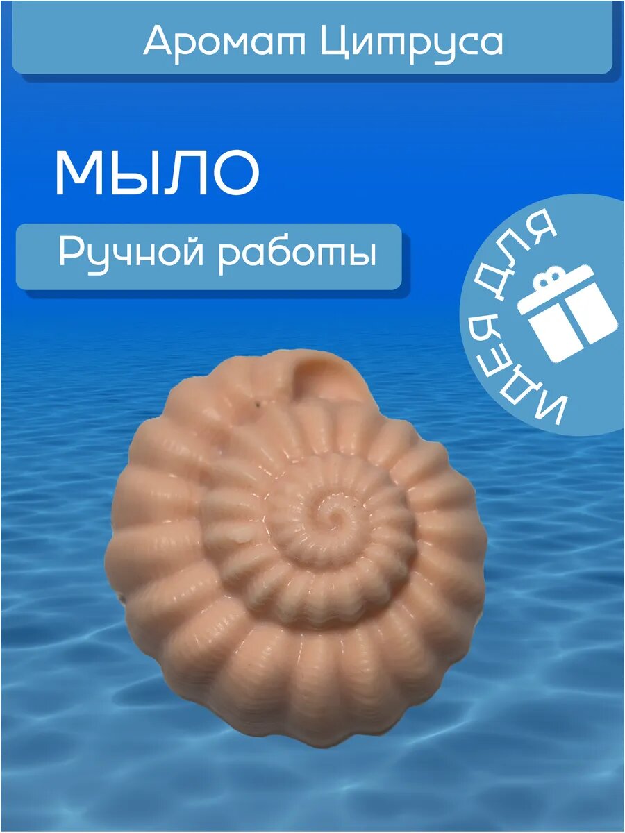 Мыло "Ракушка", мыло ручной работы, аромат мыла киви, подарок на любой повод