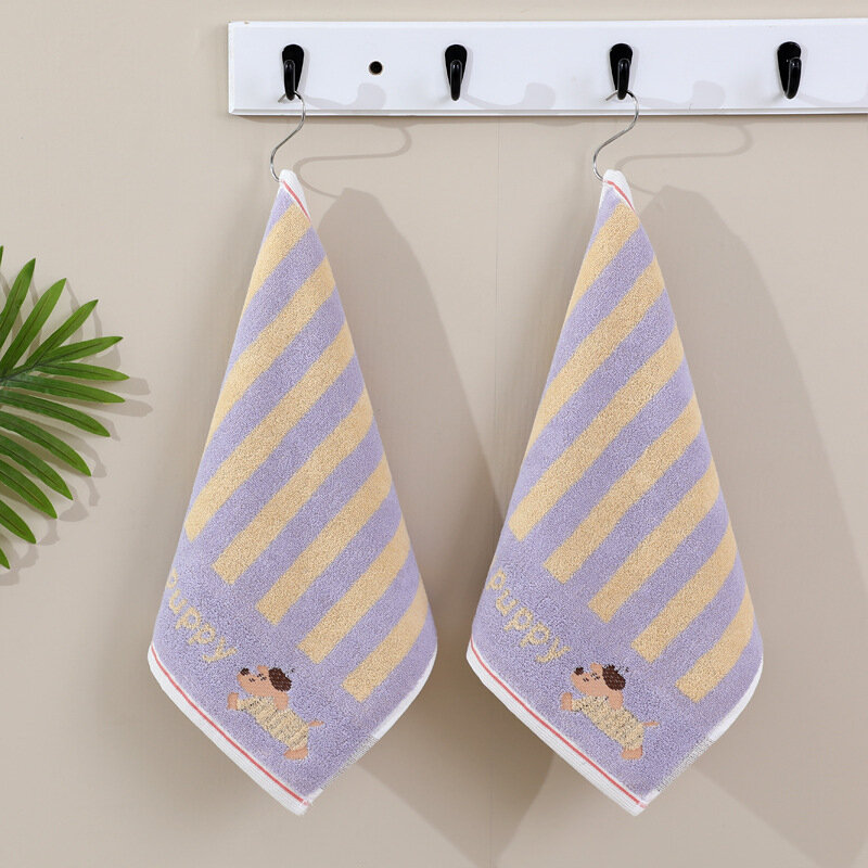 Детские полотенца маленькие квадратные полотенца хлопчатобумажные оптовые хлопковые полотенца для лица 0204-Фиолетовый