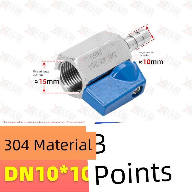 Мини-шаровой кран из нержавеющей стали 304 с внутренней и внешней резьбой для водопроводных труб и шлангов,