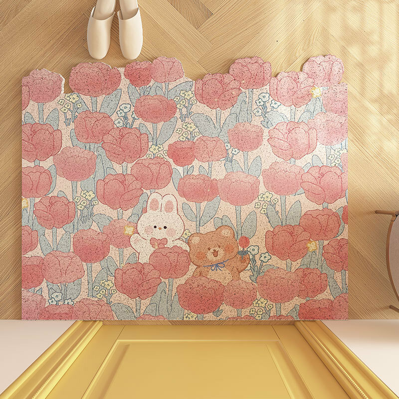 Красный коврик Rose Garden 90x120см, с приоритетной доставкой, противоскользящий
