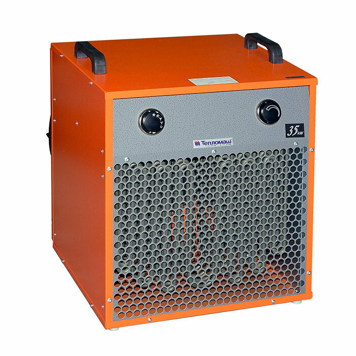 Тепловентилятор Тепломаш КЭВ-35T20E, напольный, 380 Вт, оранжевый