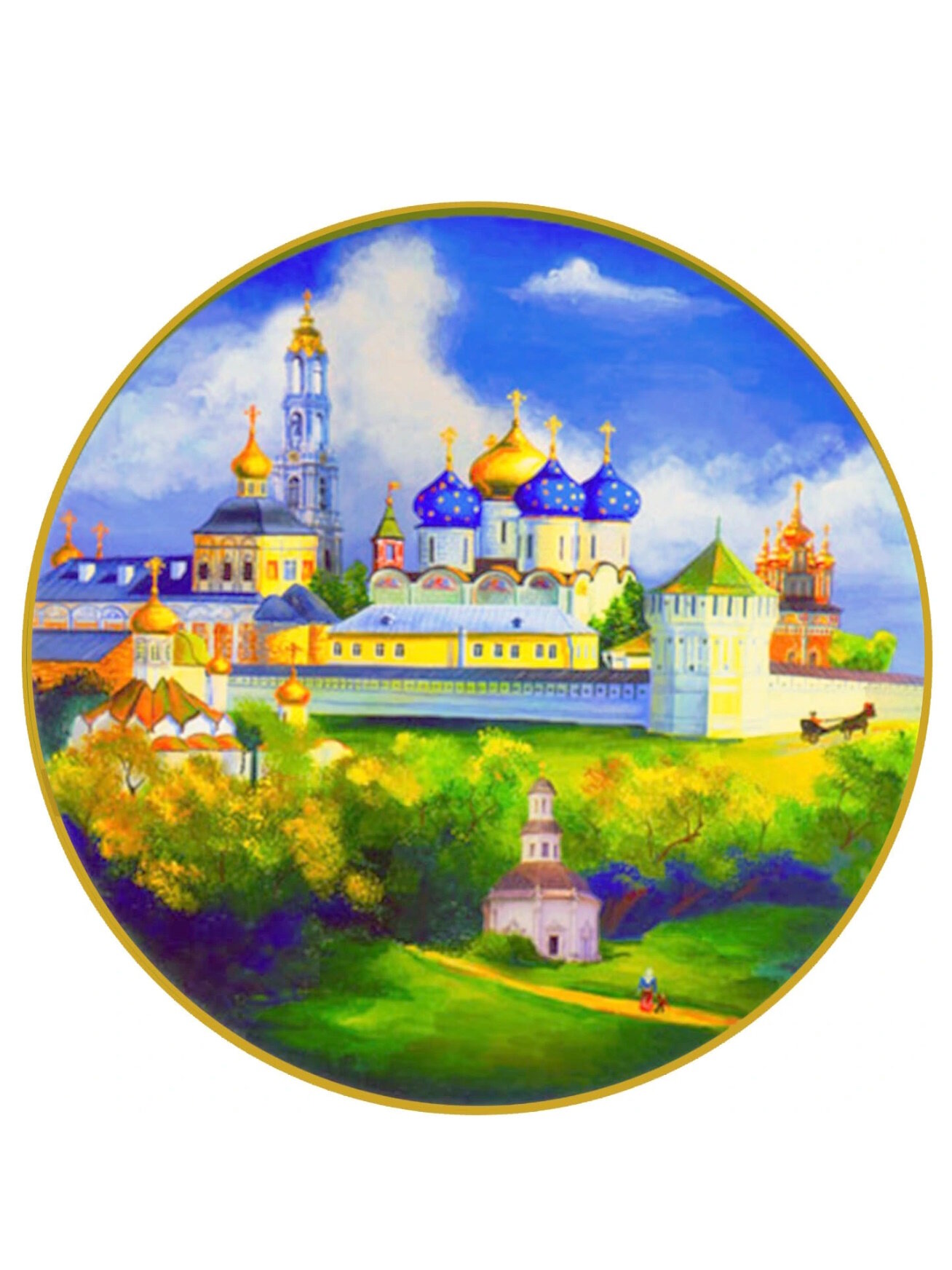 Тарелка коллекционная "Троице-Сергиева Лавра. Осень", 20 см.