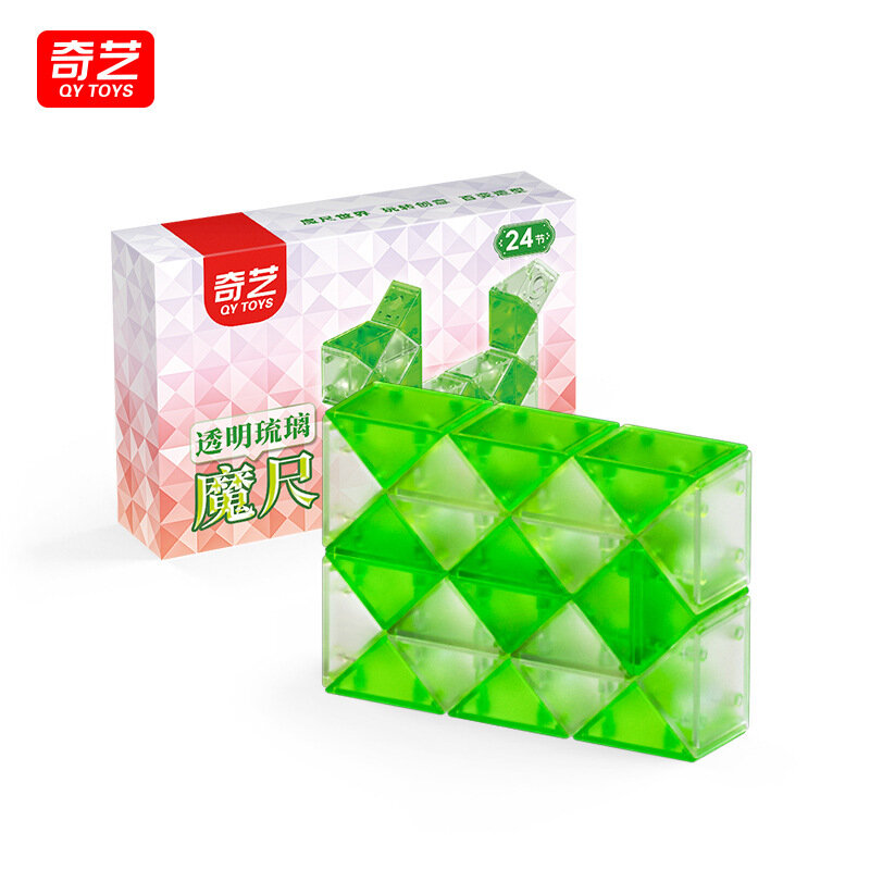 Qi Yi Magic Flexi Ruler 24 Сегмента Прозрачно-Зеленый Образовательная Игрушка для Развития Мозга У Детей
