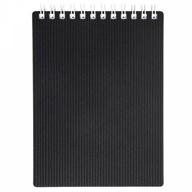 Блокнот А6 пластиковая обложка на гребне 80 листов (Hatber) VELVET Черный арт.80Б6В1гр_01601. Количество в наборе 6 шт.