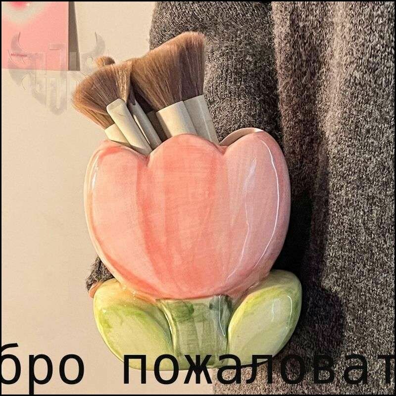 Керамический органайзер для кистей/ручек в форме тюльпана цветка