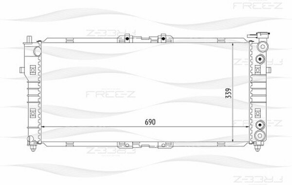 Радиатор охлаждения FREE-Z MAZDA 626, MX-6 92-> (KK0151)
