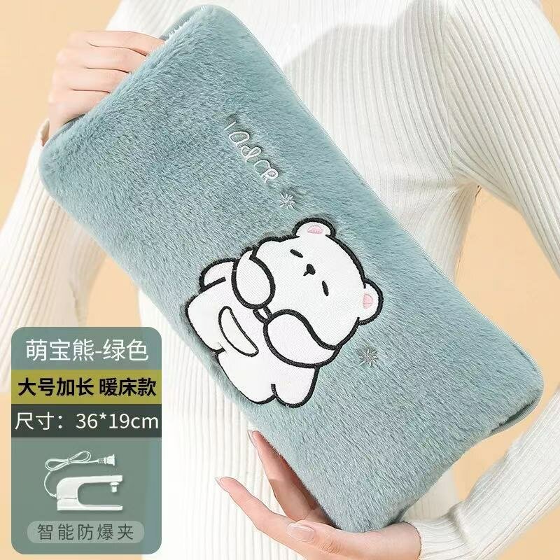 2025 Горячая бутылка с водой, перезаряжаемая, взрывобезопасная, теплая водяная сумка, национальный стандарт, мультяшный плюшевый милый грелка для рук, сумка для грелки, теплая для ребенка