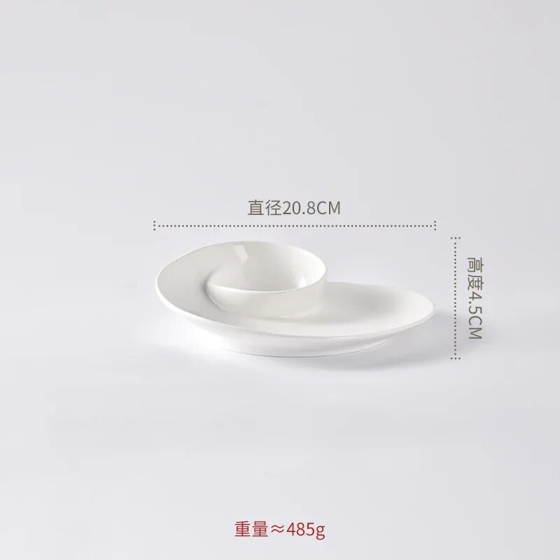 Керамическая тарелка Белый, A 8inch(white)
