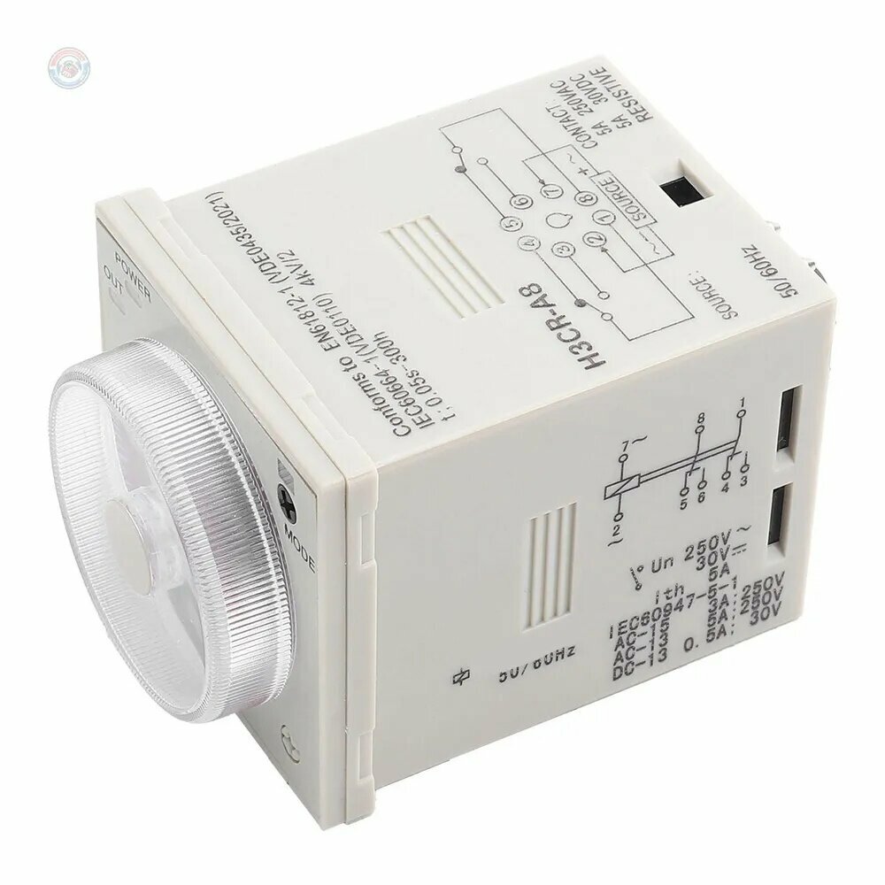 Реле времени H3CR-A8 с поворотным переключателем для автоматизации управления процессами, водозащищённый таймер задержки на DIN-рейку, точный многофункциональный контроллер