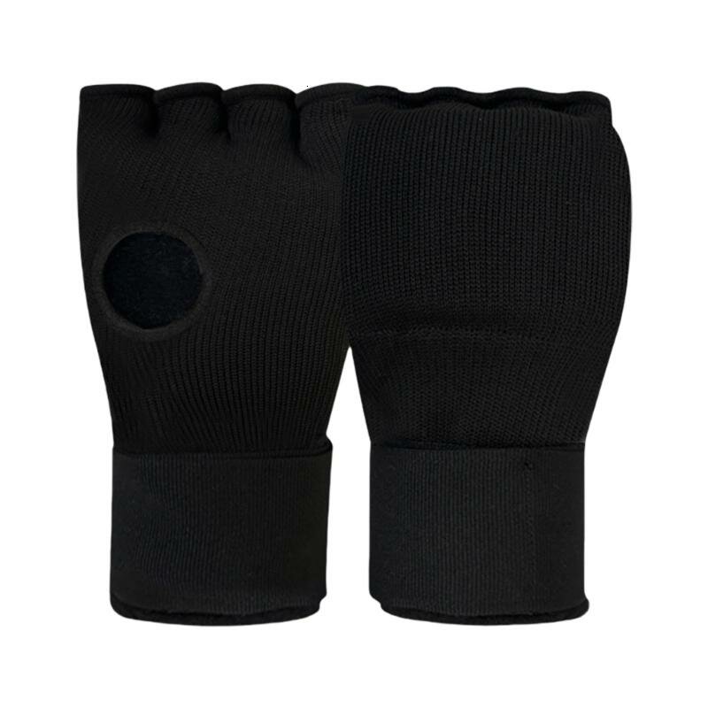 Перчатки для тхэквондо и бокса, с открытыми пальцами, Черный - Гелевый стиль