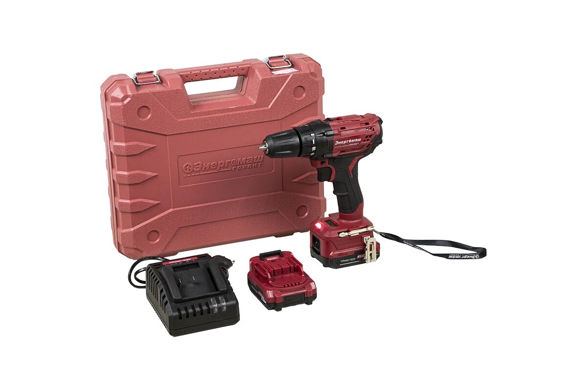 Шуруповерт Энергомаш гарант ДШ1-14Л, 14В, быстрозажимной патрон, 2 скоростных режима