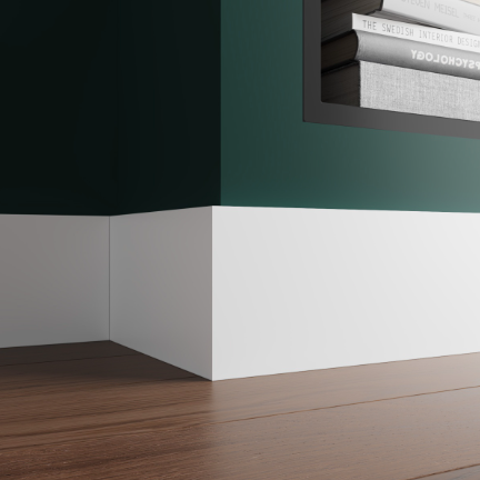 Плинтус напольный 13x120 мм белый ударопрочный полистирол полиуретановый под покраску 1 метр