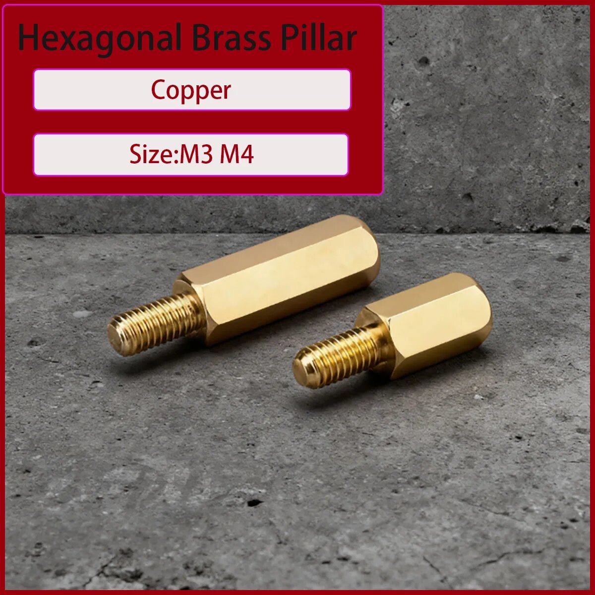 Шестигранные медные стойки M3 M4 10pcs M3x65x6
