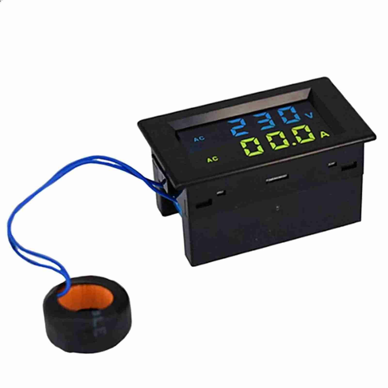Цифровой Вольтметр Амперметр ЖК-Экран 2 в 1 Цифровой Измеритель Переменного Напряжения Тока с Трансформатором для Автомобильных Электромобилей